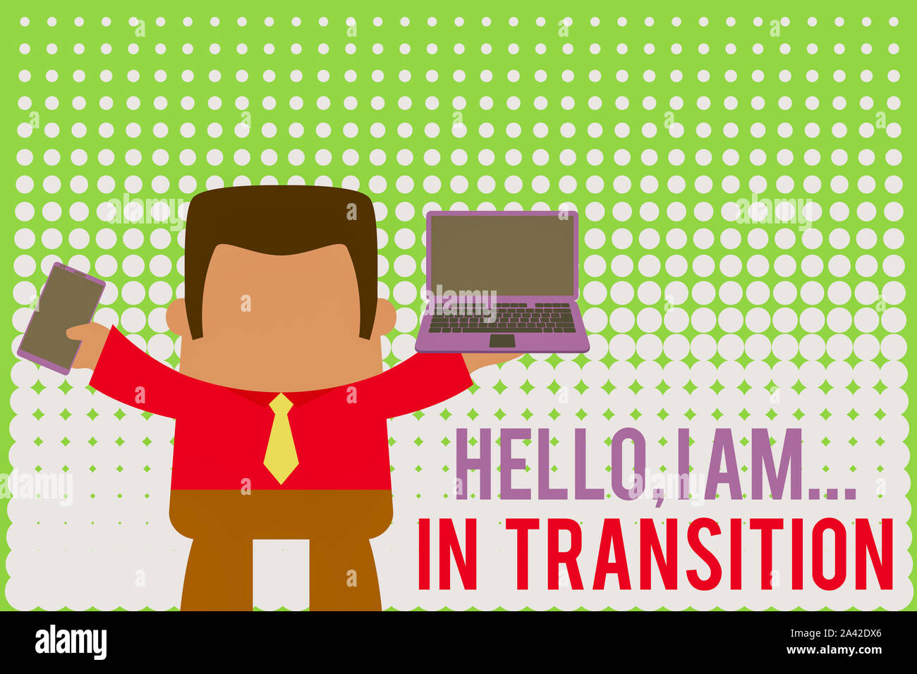 Writing note showing Hello I Am In Transition. Business concept for ...