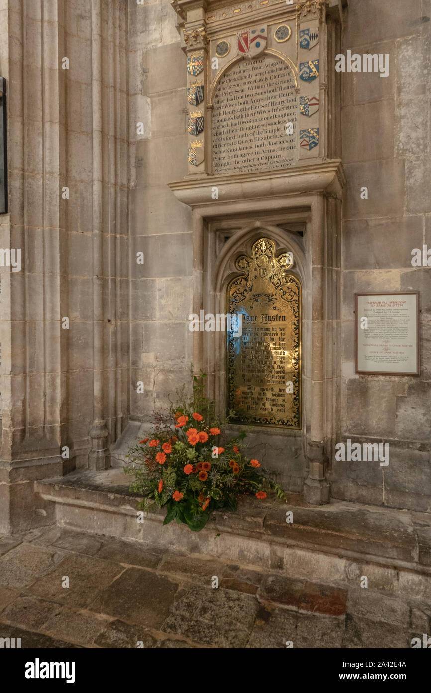 Jane Austen Grave Winchester Cathedral High Resolution Stock ...