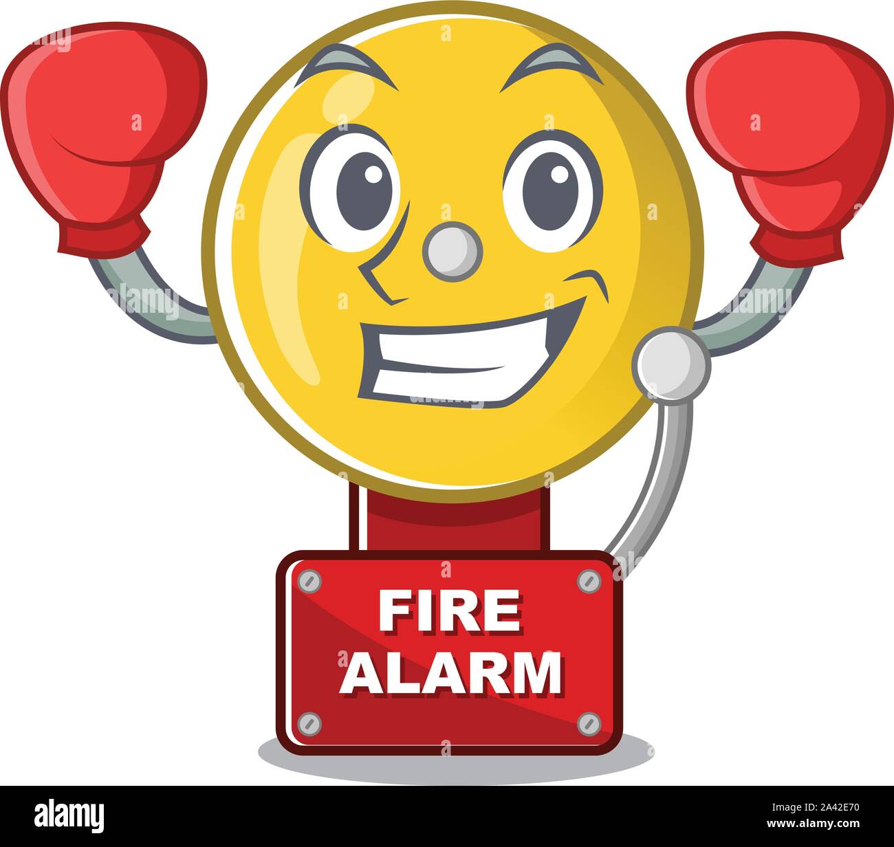 Boxing fire alarm stuck the cartoon wall Stock Vector Image & Art - Alamy