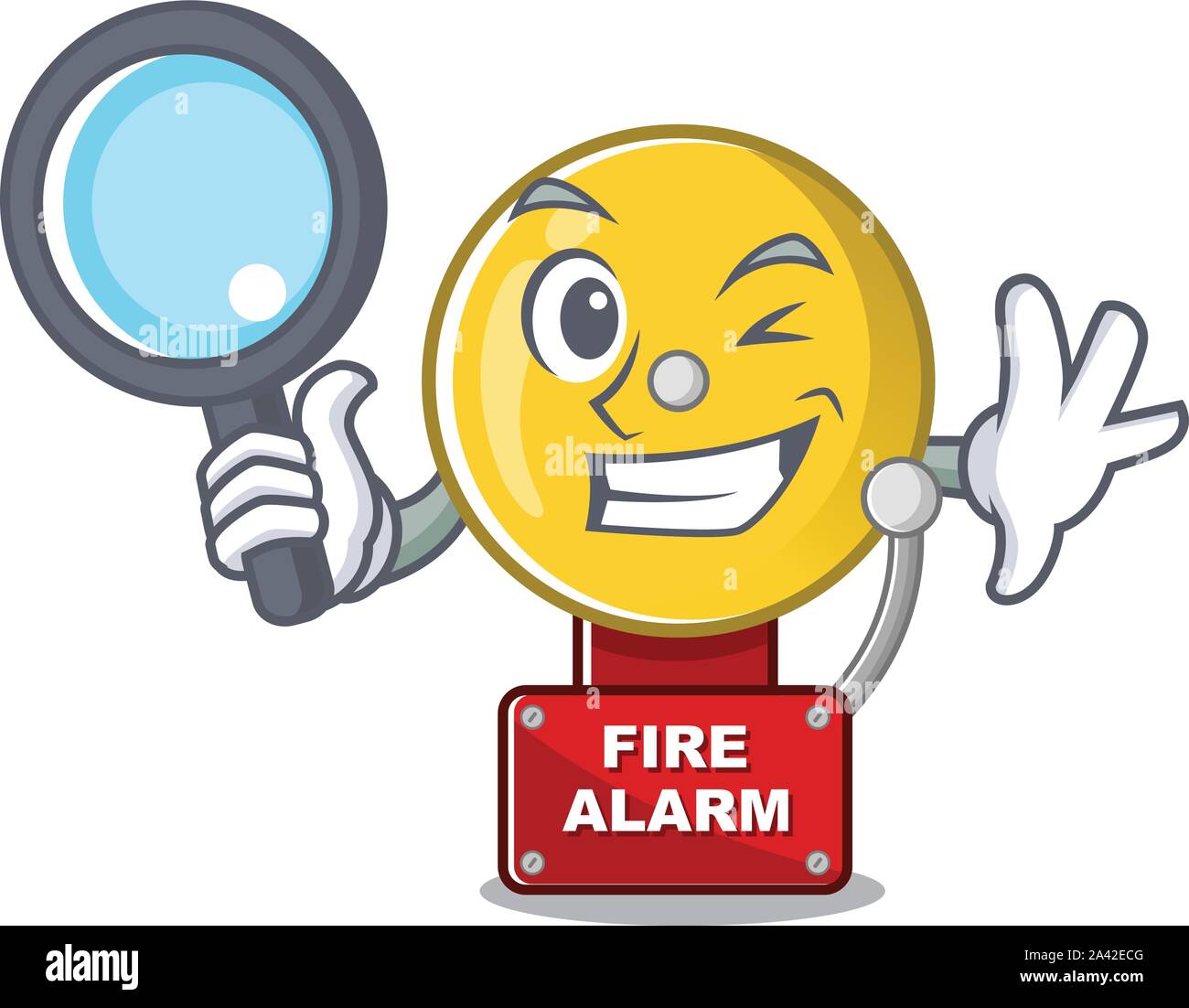 Detective fire alarm isolated with the mascot Stock Vector Image & Art ...