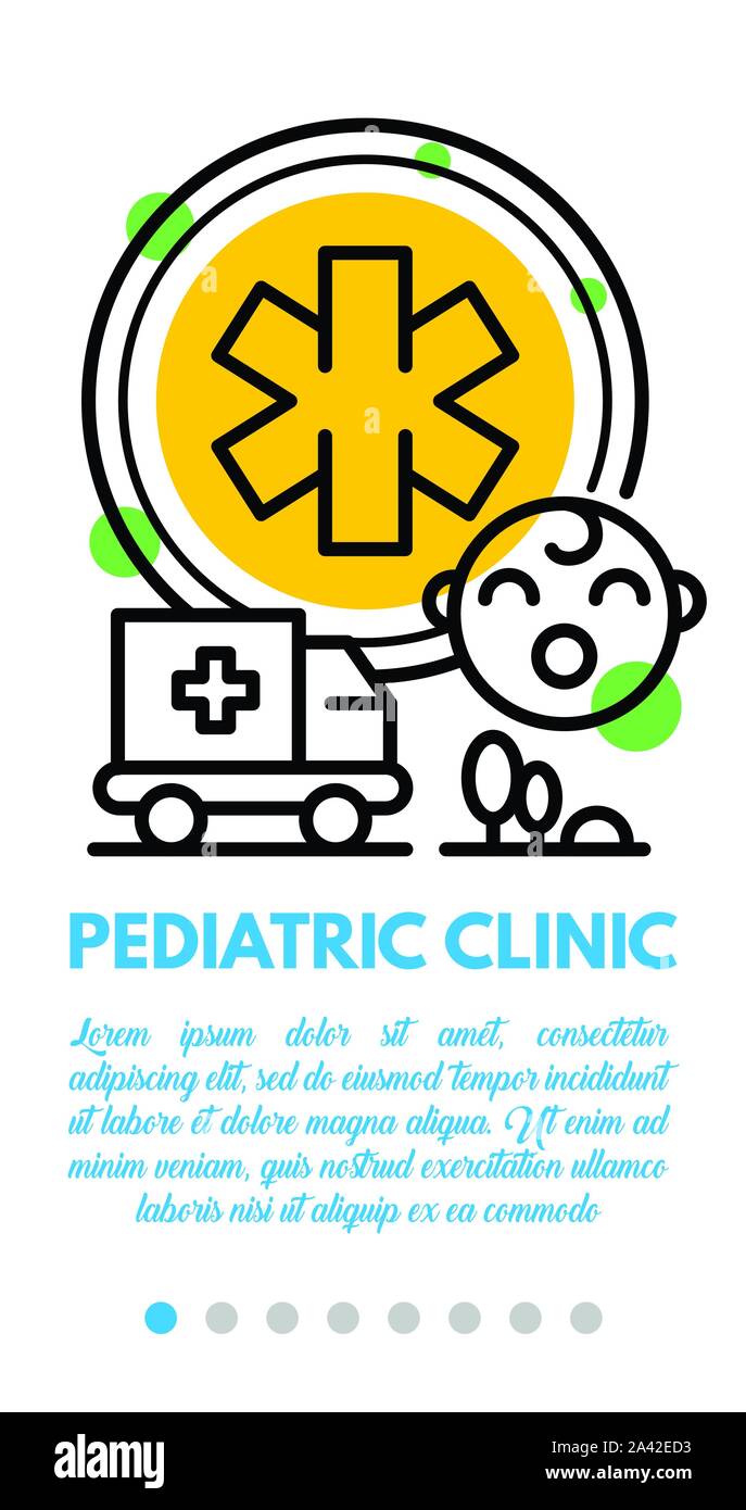 Pediatric clinic banner, outline style Stock Vector Image & Art - Alamy