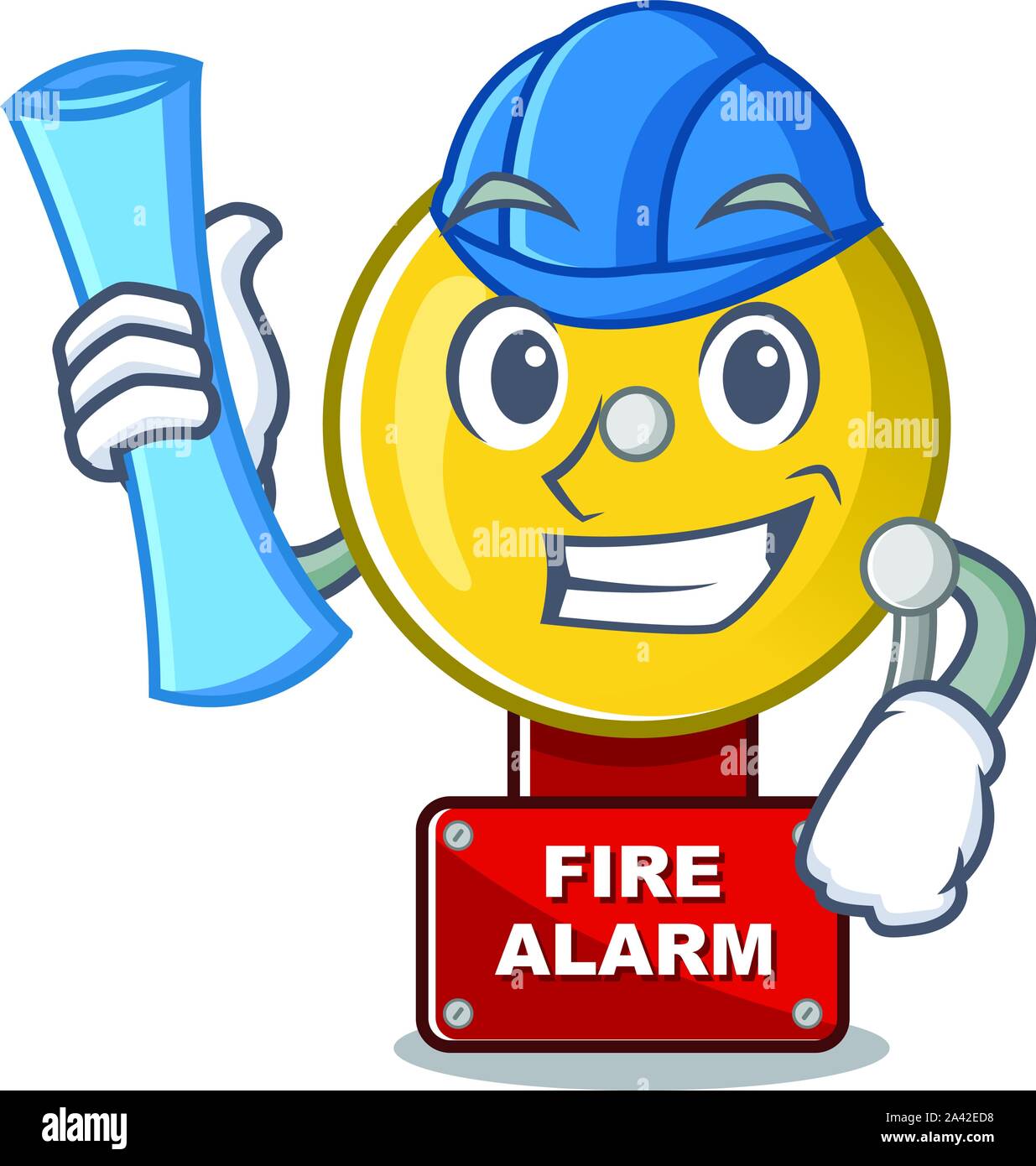 Architect fire alarm isolated with the mascot Stock Vector Image & Art ...