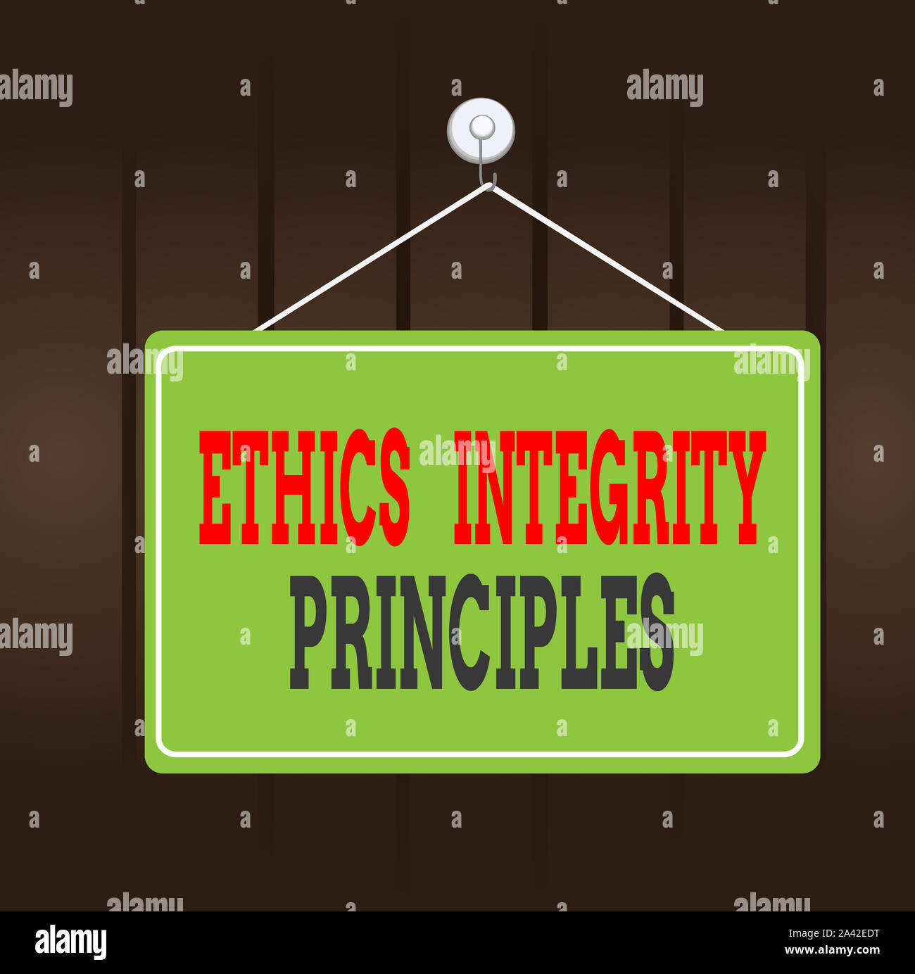 Writing note showing Ethics Integrity Principles. Business concept for ...