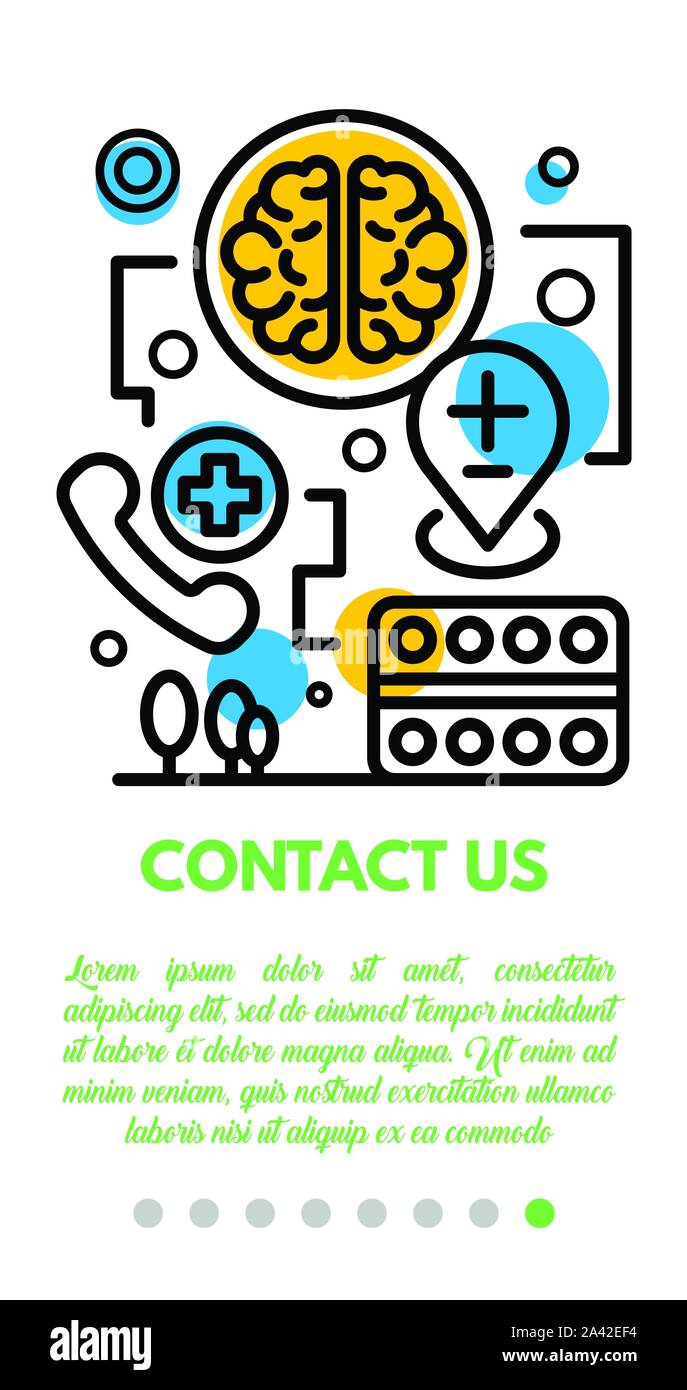 Medical support contact banner, outline style Stock Vector Image & Art ...