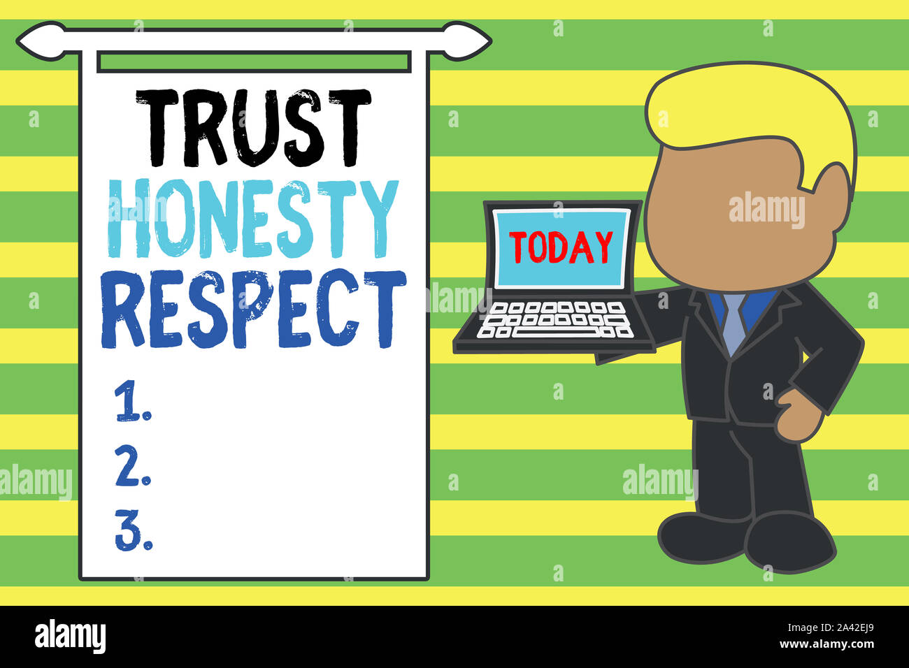 Word writing text Trust Honesty Respect. Business photo showcasing ...