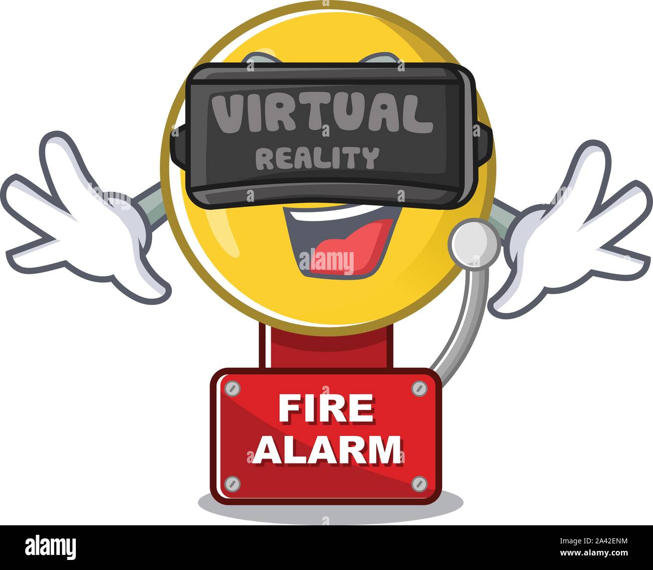 Virtual reality fire alarm with the character shape Stock Vector Image ...
