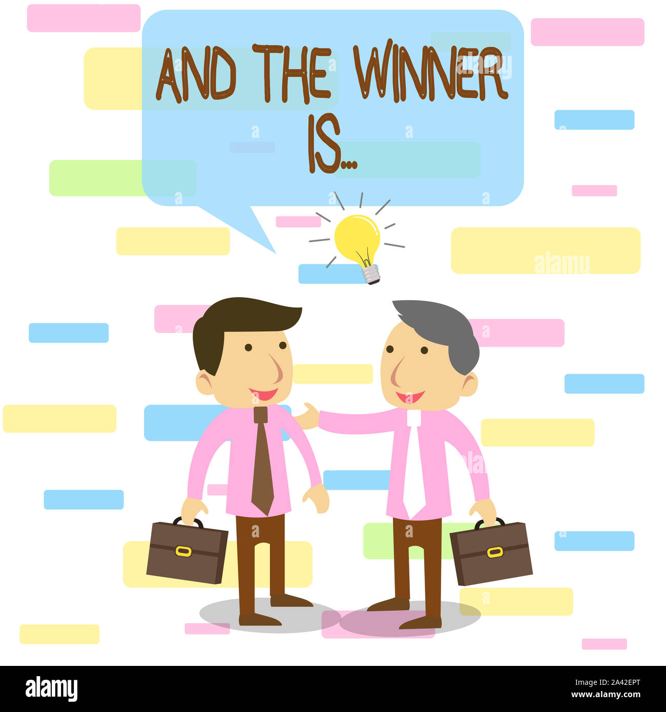 Writing note showing And The Winner Is. Business concept for announcing ...