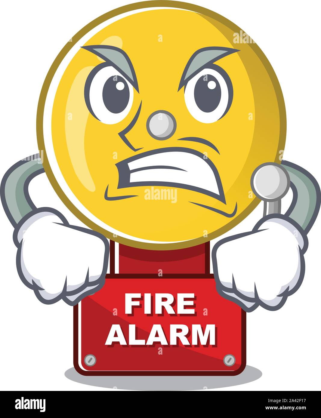 Angry fire alarm with the character shape Stock Vector Image & Art - Alamy