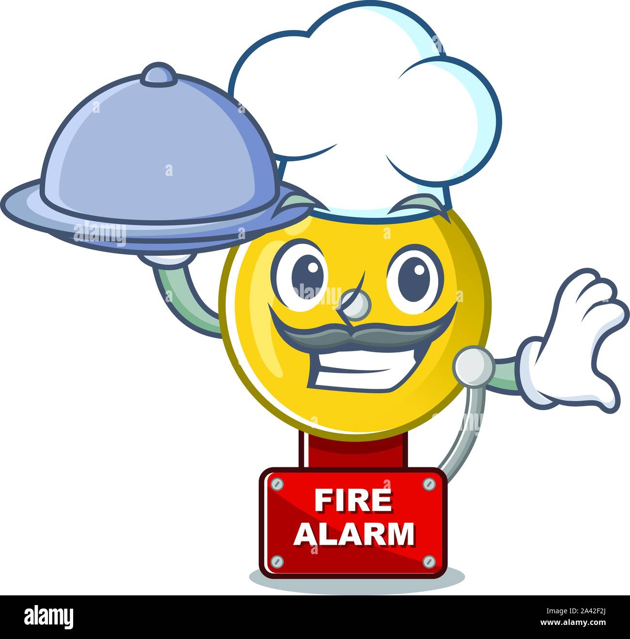 Chef with food fire alarm with the character shape Stock Vector Image ...