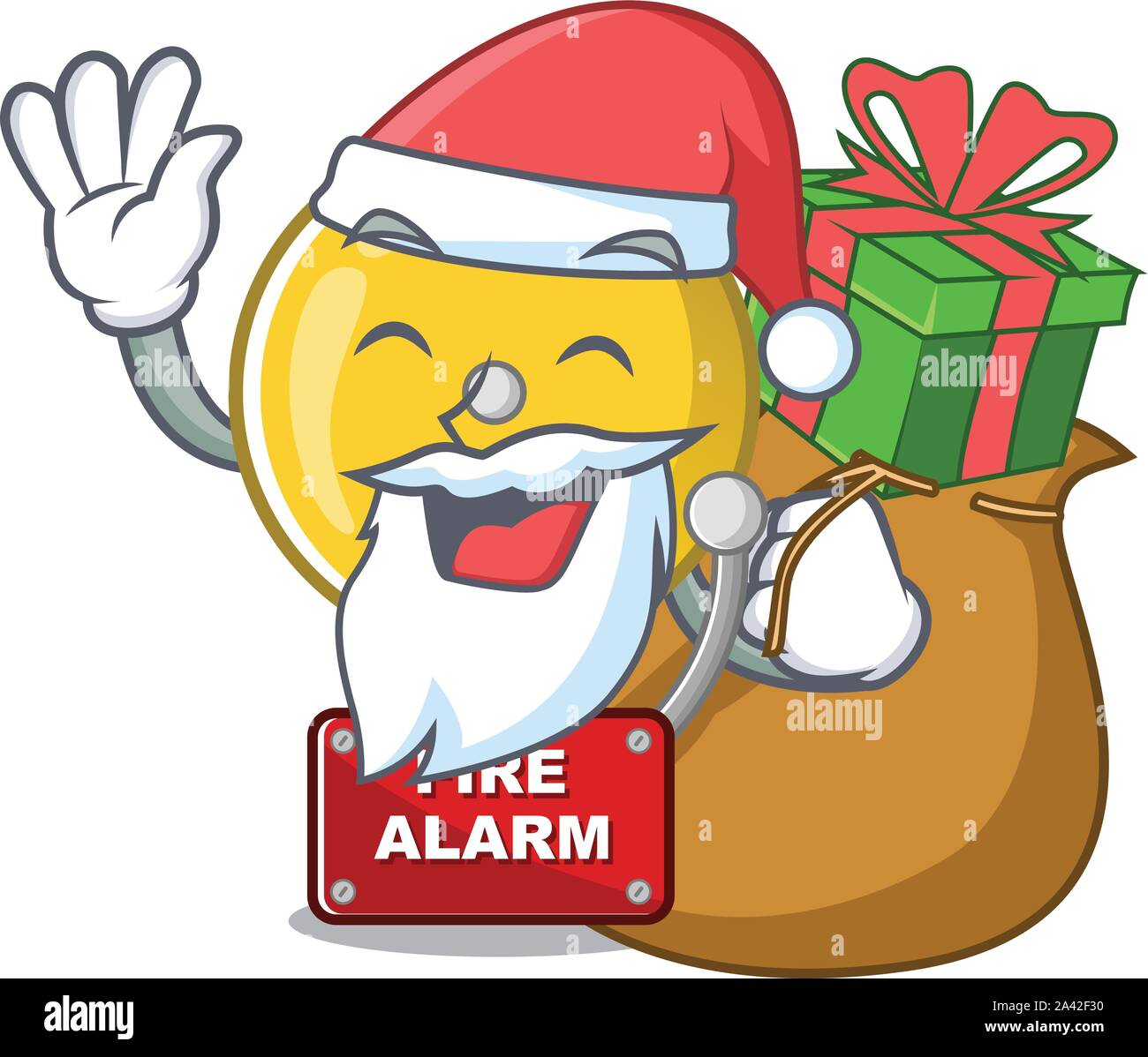 Santa with gift fire alarm in the a cartoon Stock Vector Image & Art ...
