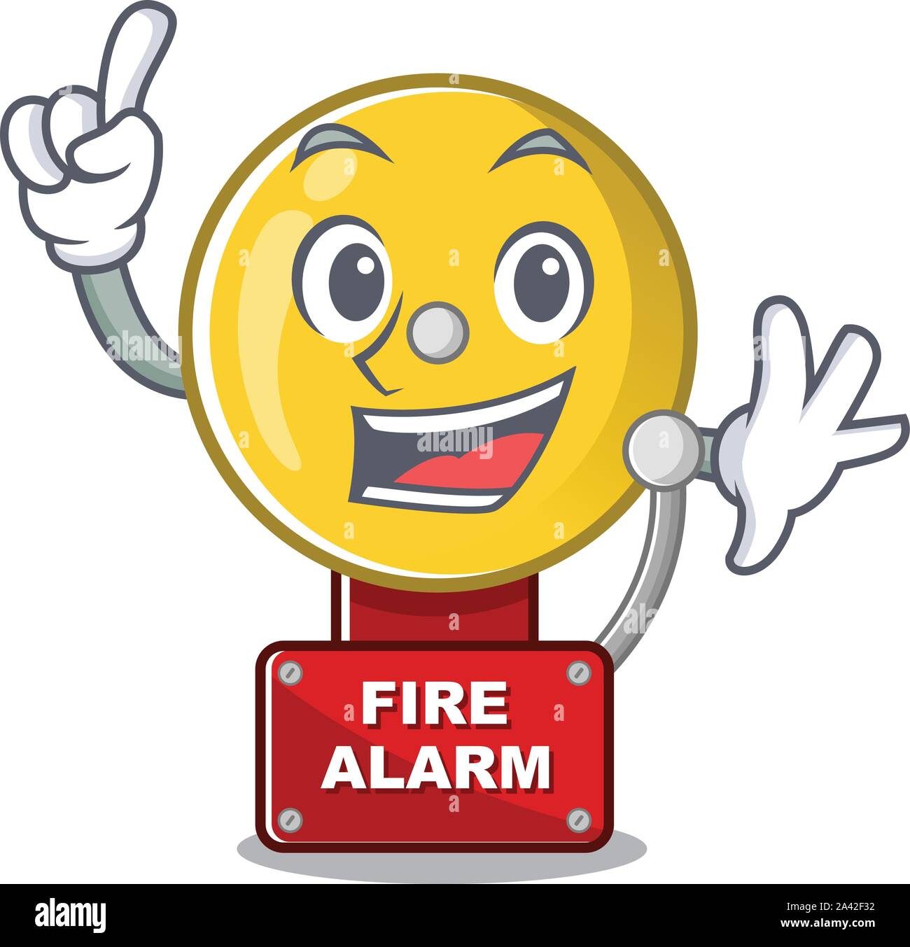 Finger fire alarm in the a cartoon Stock Vector Image & Art - Alamy