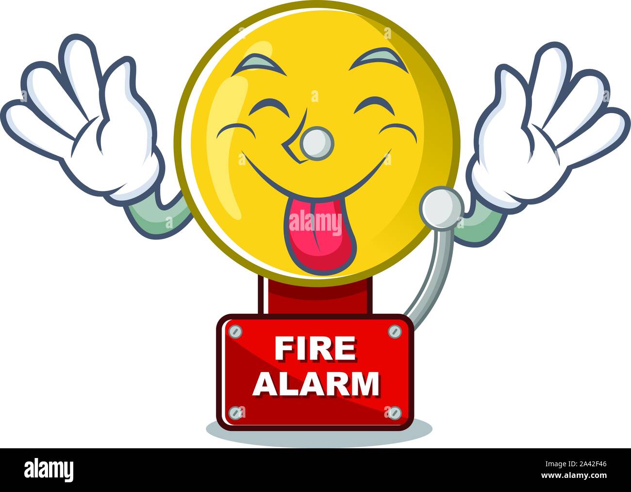 Tongue out fire alarm in the a cartoon Stock Vector Image & Art - Alamy