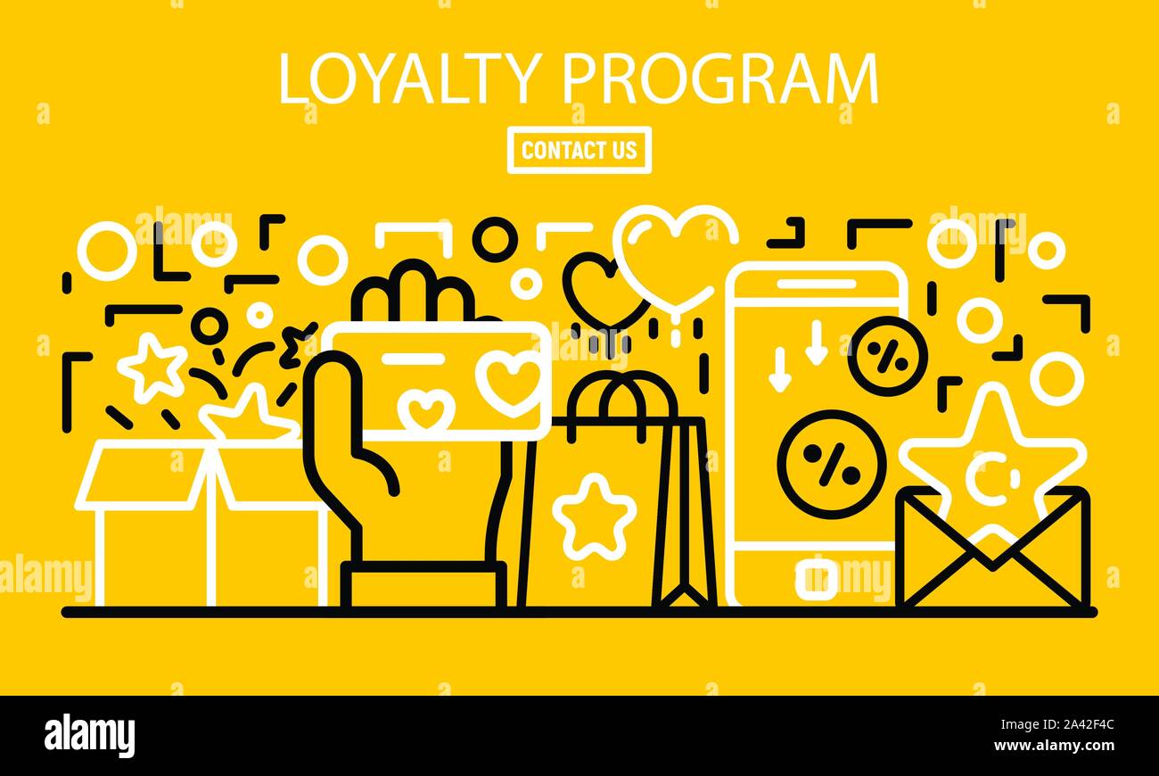 Loyalty program banner, outline style Stock Vector Image & Art - Alamy