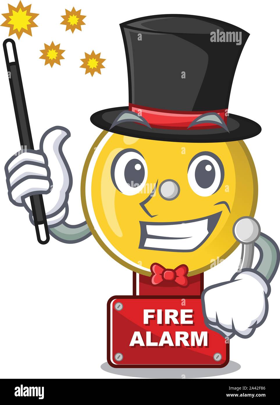 Magician fire alarm in the a cartoon Stock Vector Image & Art - Alamy