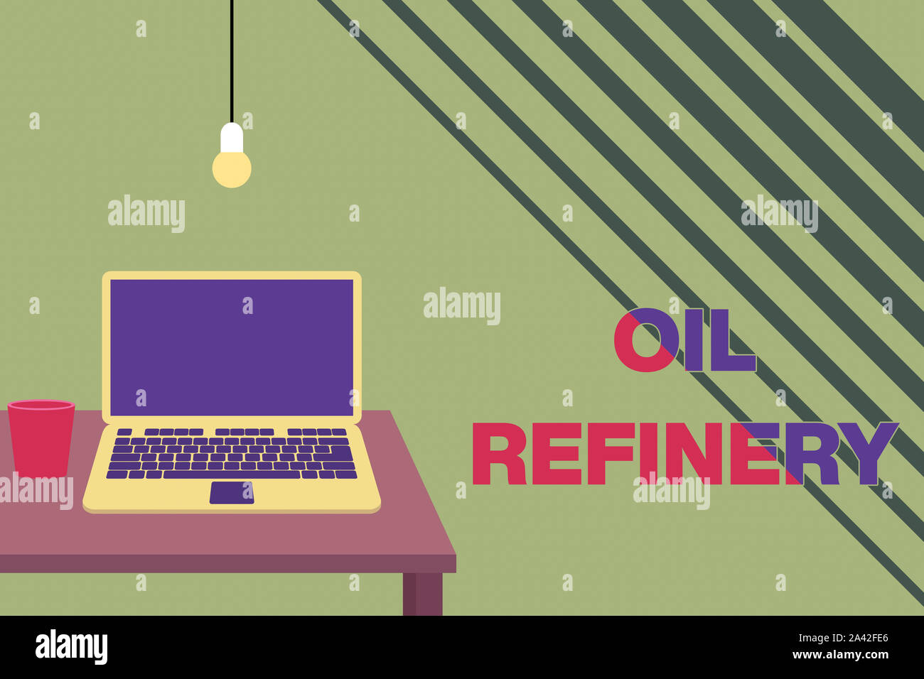 Text sign showing Oil Refinery. Business photo showcasing industrial ...