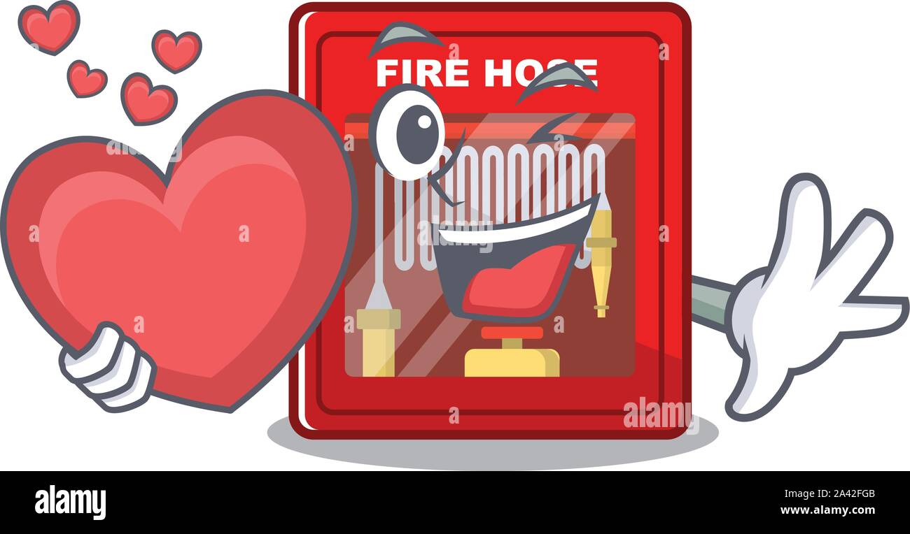 With heart fire hose cabinet with cartoon shape Stock Vector Image ...