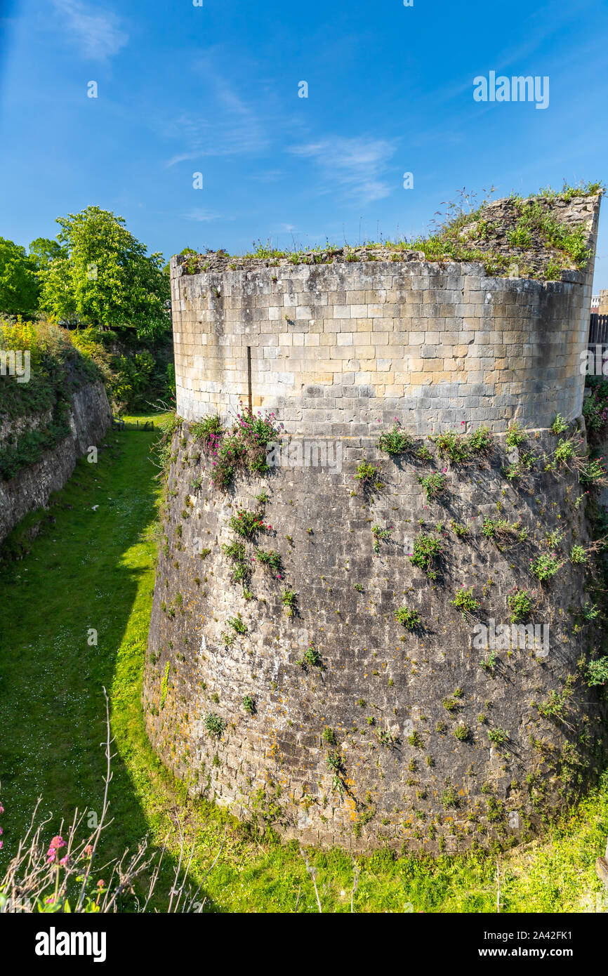Caen medieval castle fortification in Normandy, France Stock Photo - Alamy