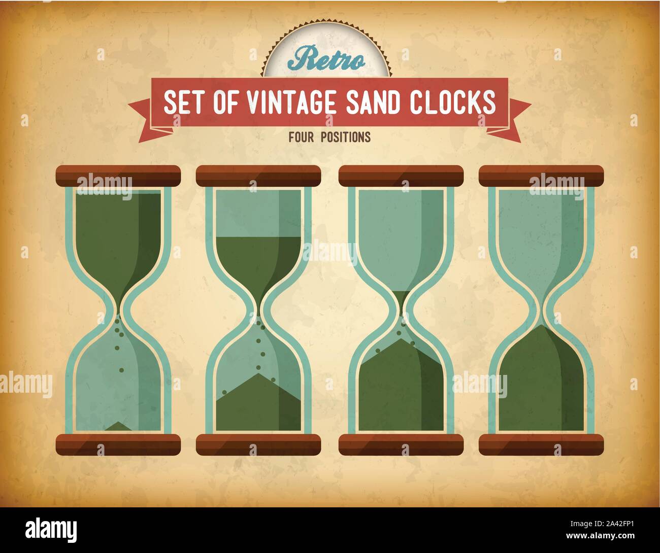 Set of vintage sand clocks Stock Vector Image & Art - Alamy