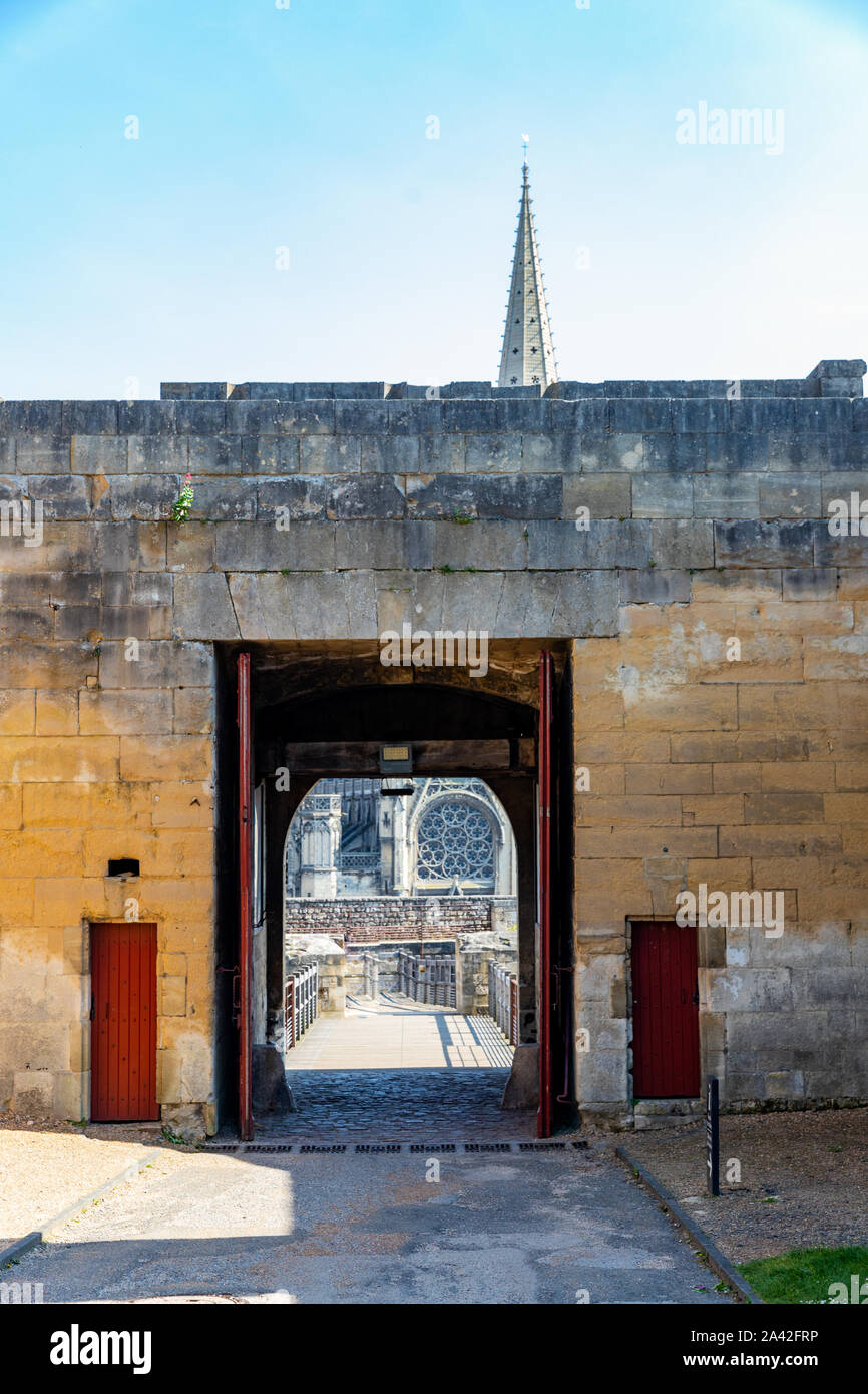 Caen medieval castle fortification in Normandy, France Stock Photo - Alamy