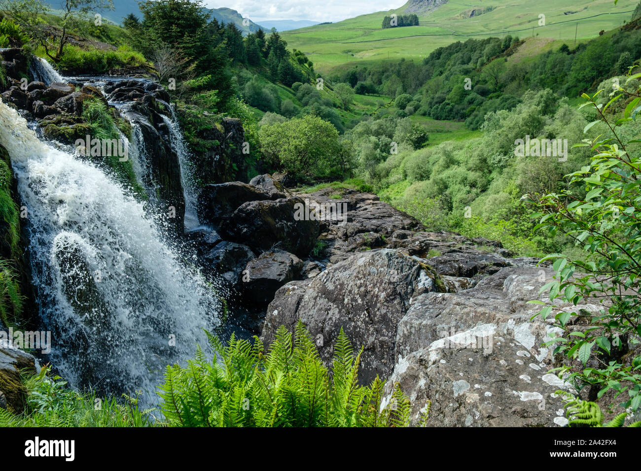 The Loup of Fintry Waterfall Fintry Stirlingshire Scotland Stock Photo ...