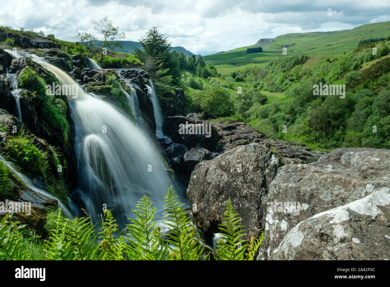 The Loup of Fintry Waterfall Fintry Stirlingshire Scotland Stock Photo ...