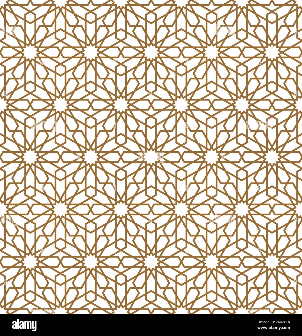 Seamless geometric ornament based on traditional arabic art.Brown color ...