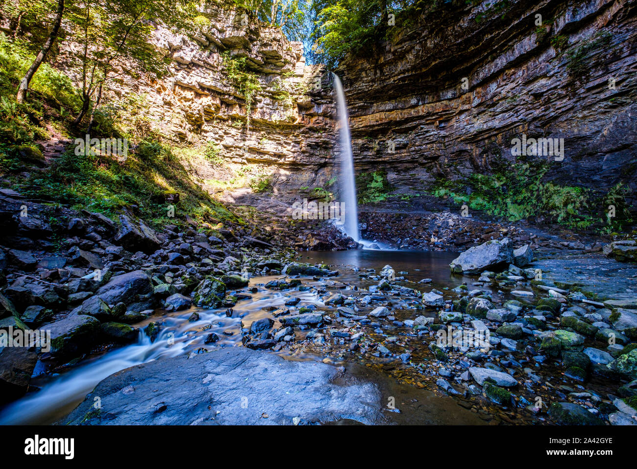 Hardraw Force waterfall is the highest single drop waterfall in England ...