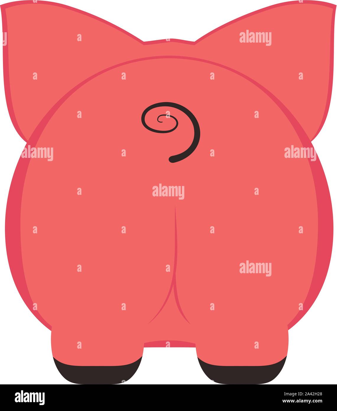 Cute cartoon pig, stylized character design illustration Stock Vector ...