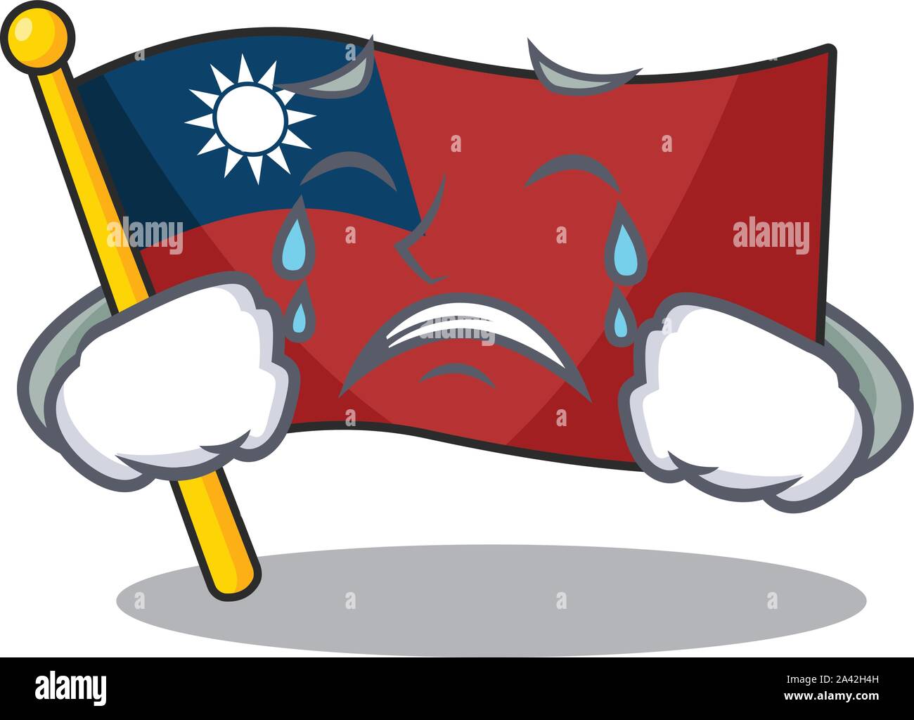 Crying flag taiwan mascot isolated the cartoon Stock Vector Image & Art ...