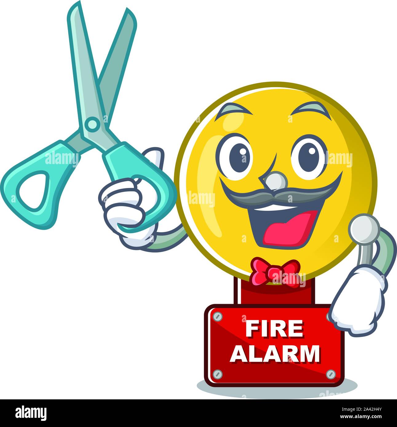 Barber fire alarm stuck the cartoon wall Stock Vector Image & Art - Alamy