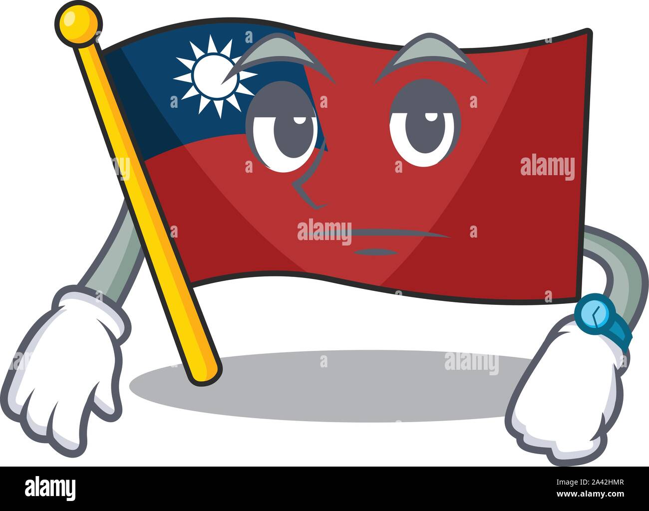 Waiting flags taiwan are stored cartoon drawers Stock Vector Image ...