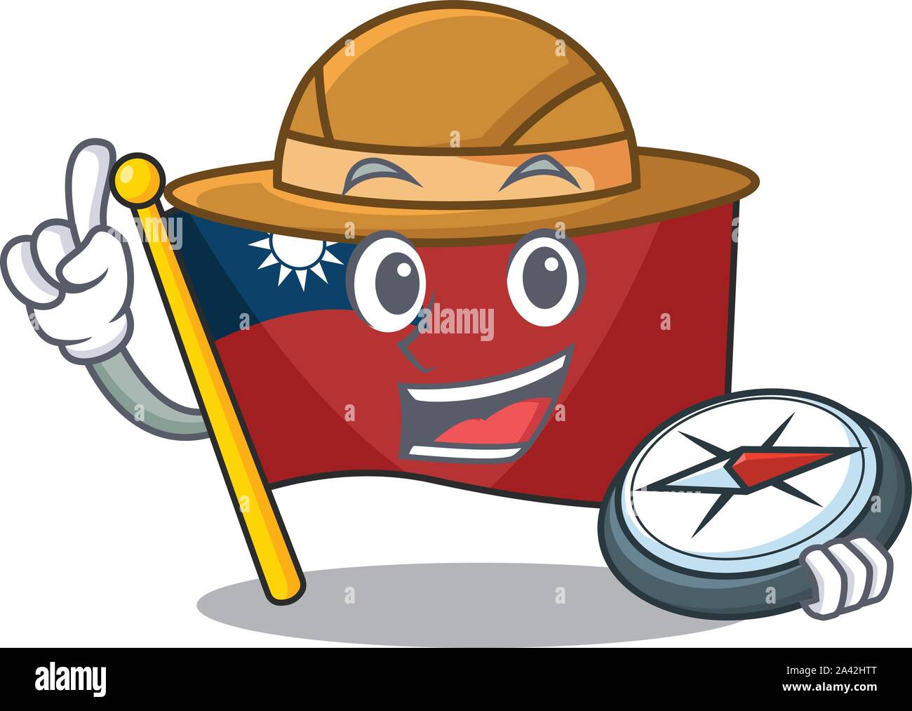 Explorer flag taiwan mascot isolated the cartoon Stock Vector Image ...