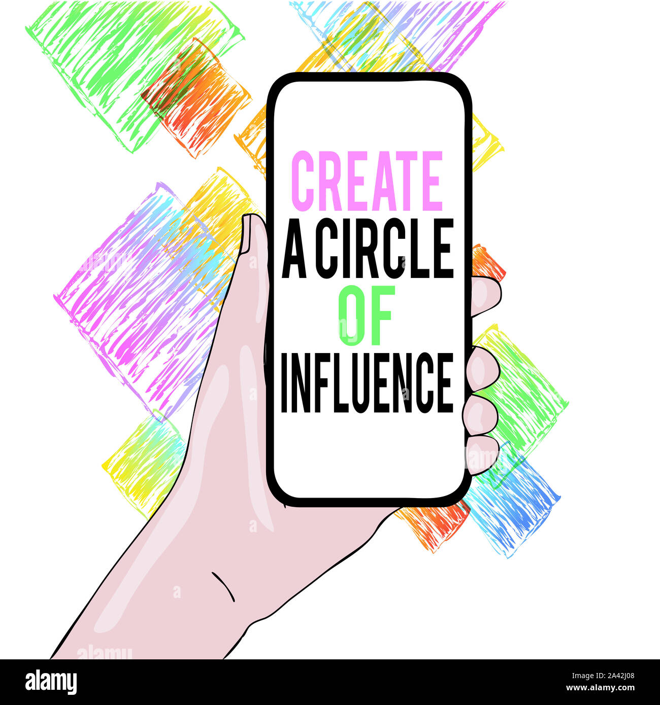 Conceptual hand writing showing Create A Circle Of Influence. Concept ...