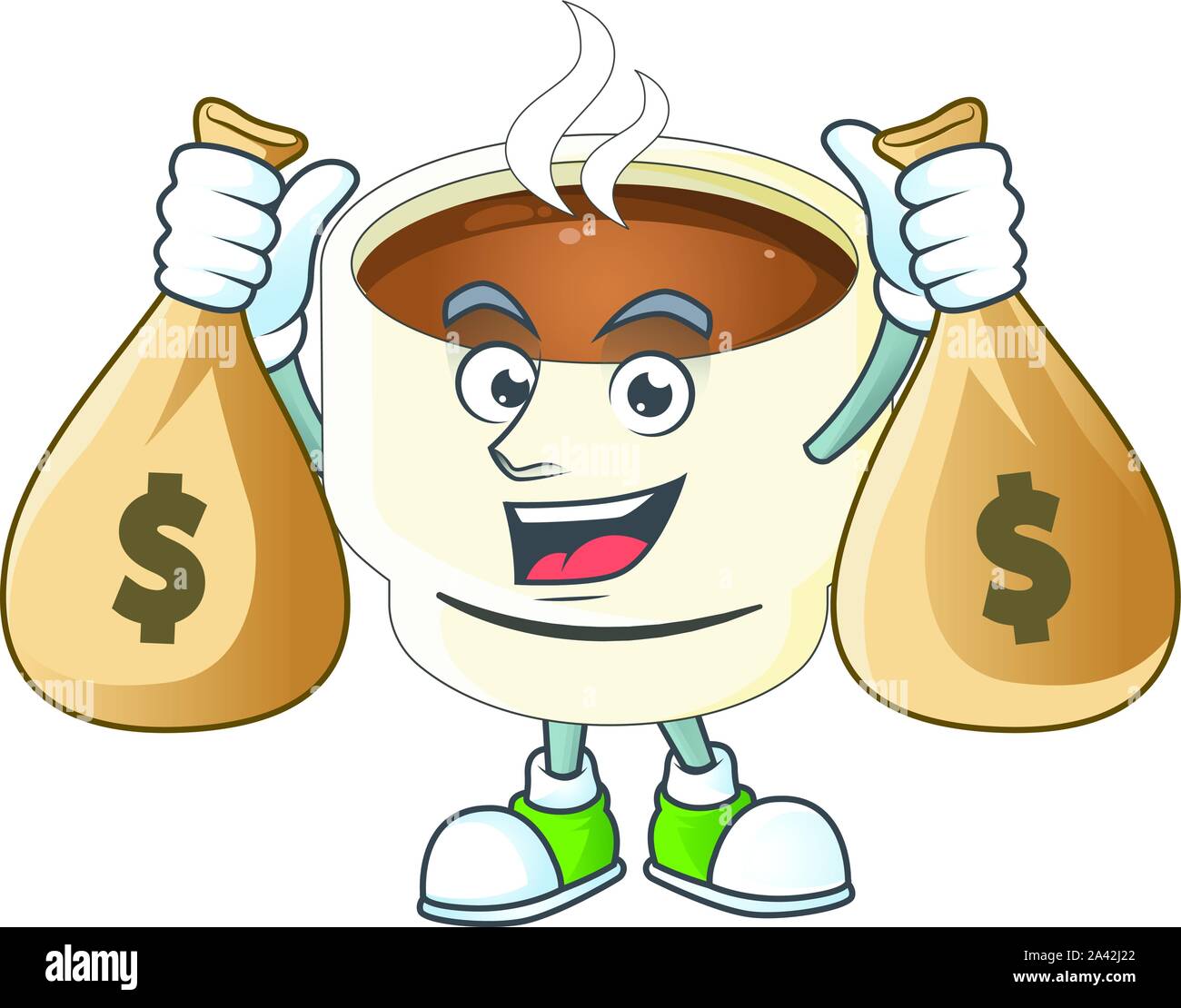 With money bag a cup coffee in the morning Stock Vector Image & Art - Alamy