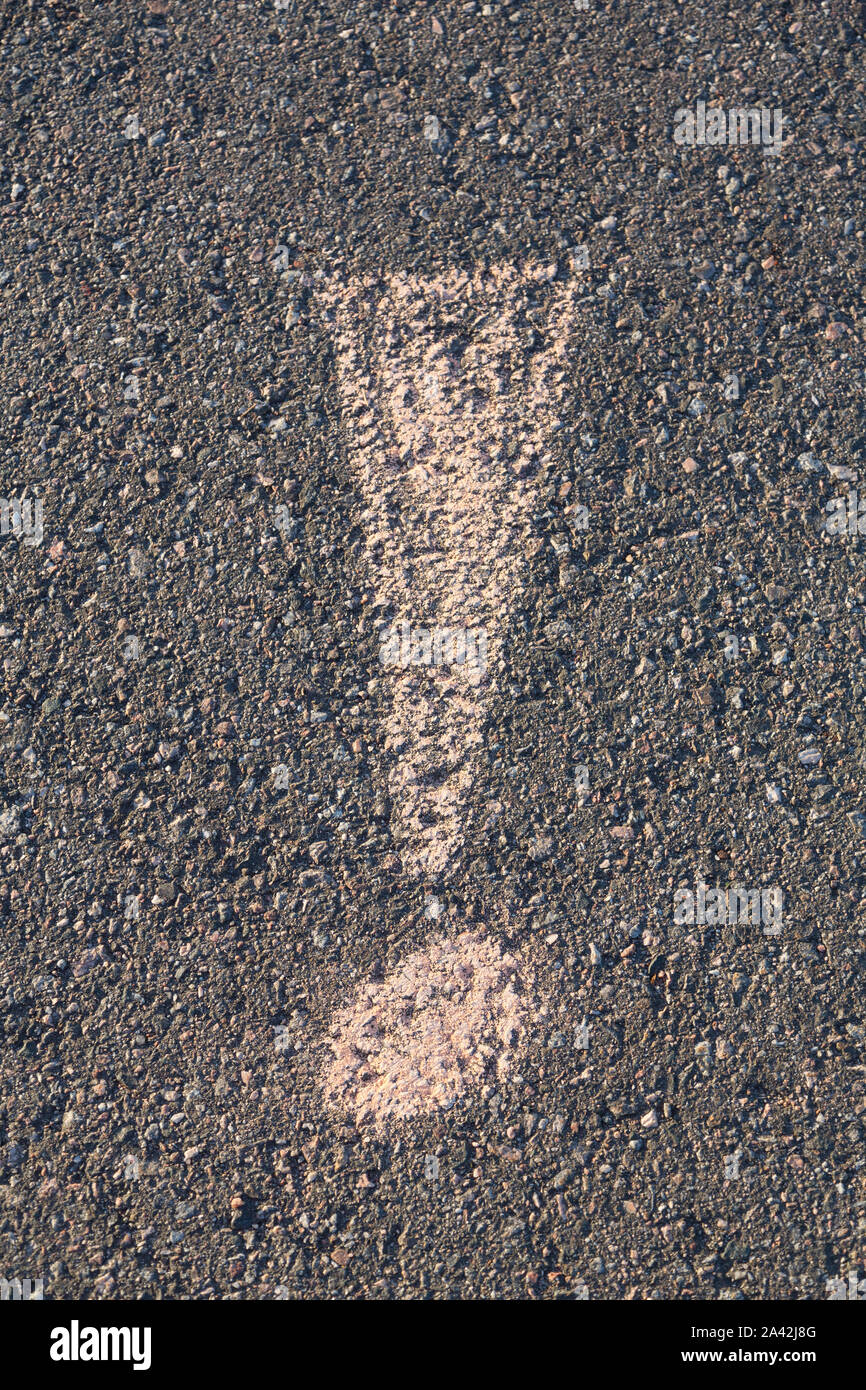 Chalk drawing or text in a asphalt Stock Photo - Alamy