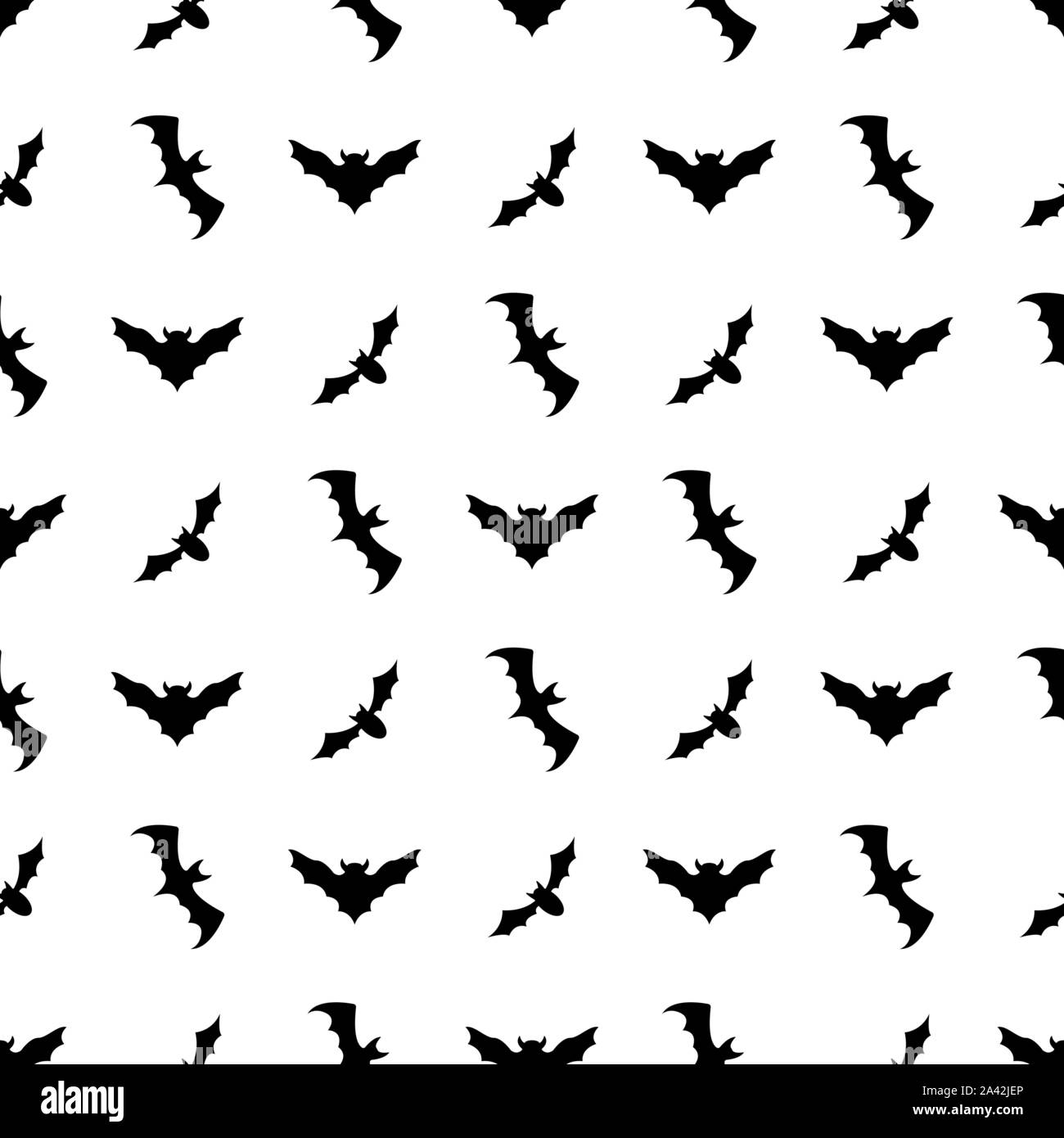 Seamless pattern with black silhouette of bats. Halloween texture ...