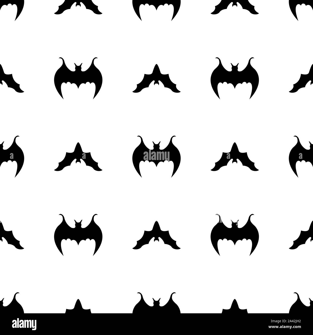 Seamless pattern with black silhouette of bats. Halloween texture ...