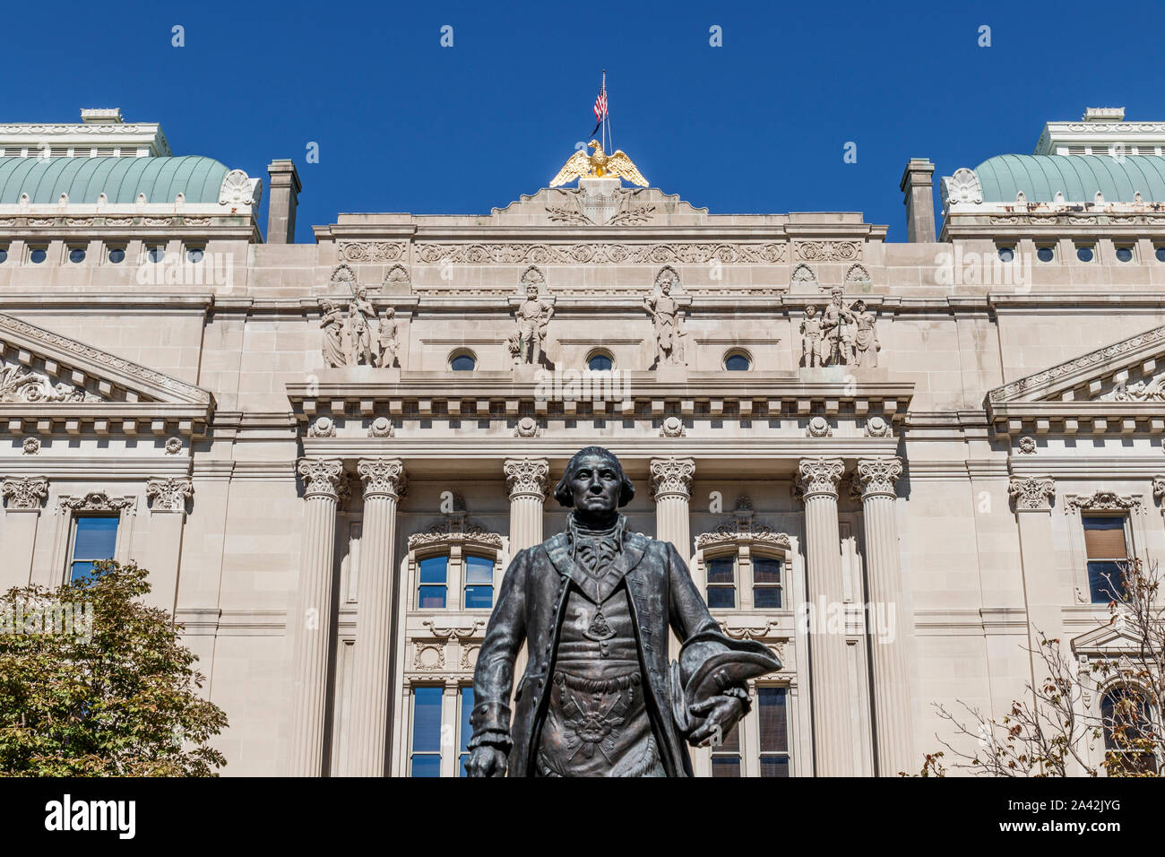 Indianapolis - Circa October 2019: George Washington statue stands ...