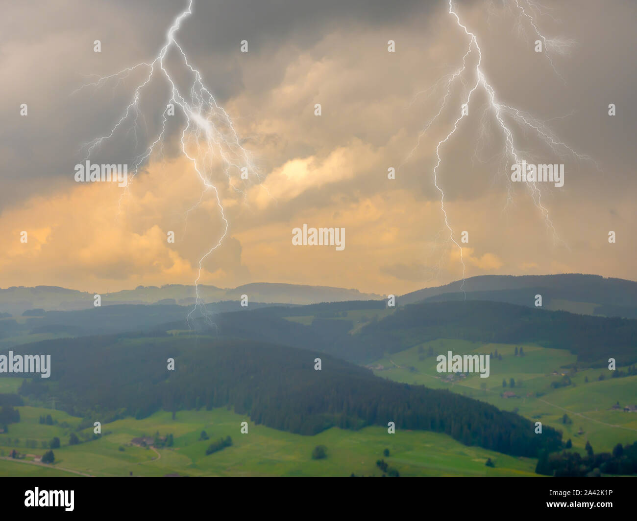 Night thunder storm lightnings in hi-res stock photography and images ...