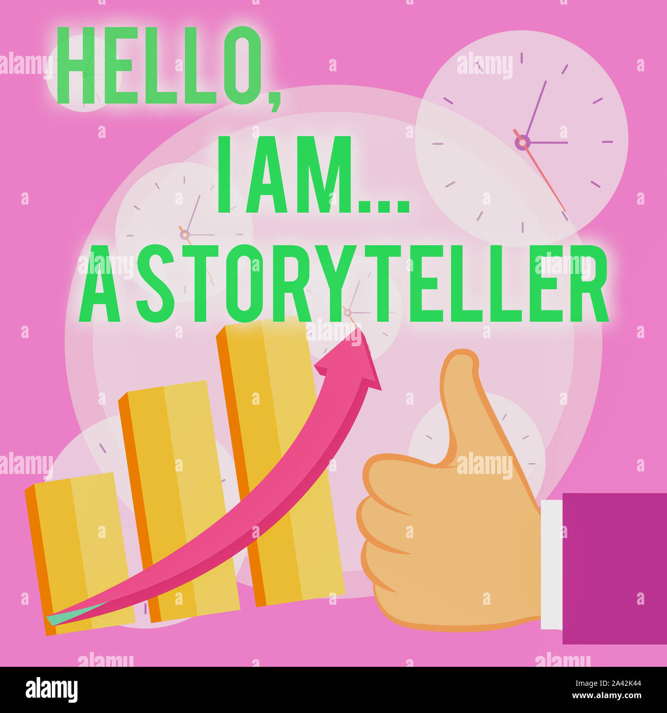 Writing note showing Hello I Am A Storyteller. Business concept for ...
