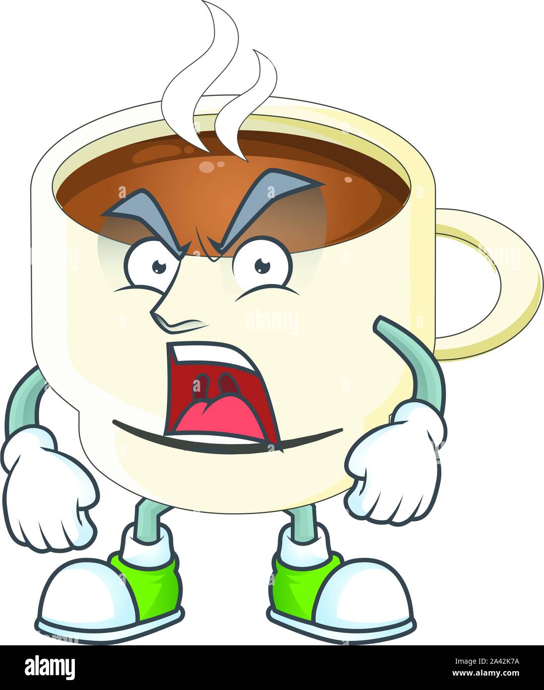 Angry cup coffee the character with mascot Stock Vector Image & Art - Alamy