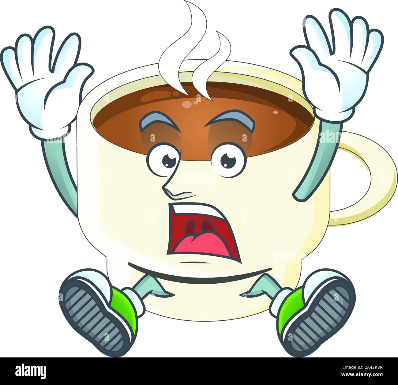 Successful character cup coffee in cartoon mascot Stock Vector Image ...