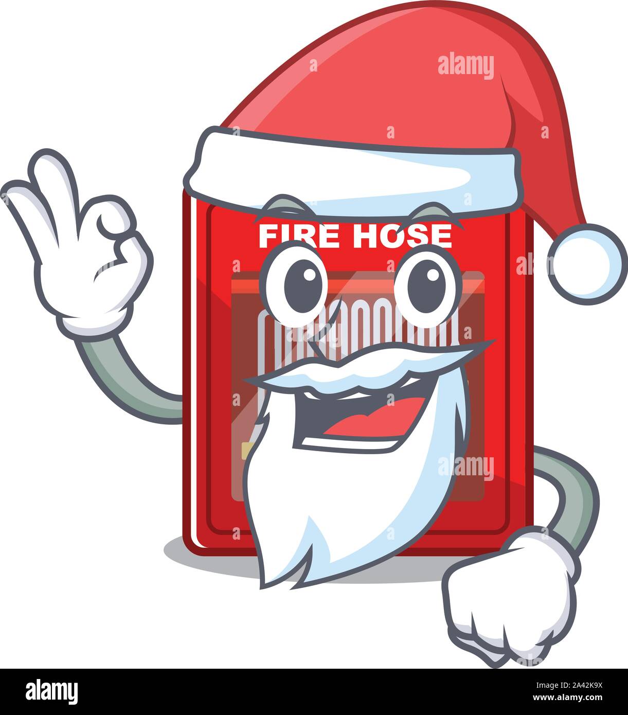 Santa fire hose cabinet on the cartoon Stock Vector Image & Art - Alamy