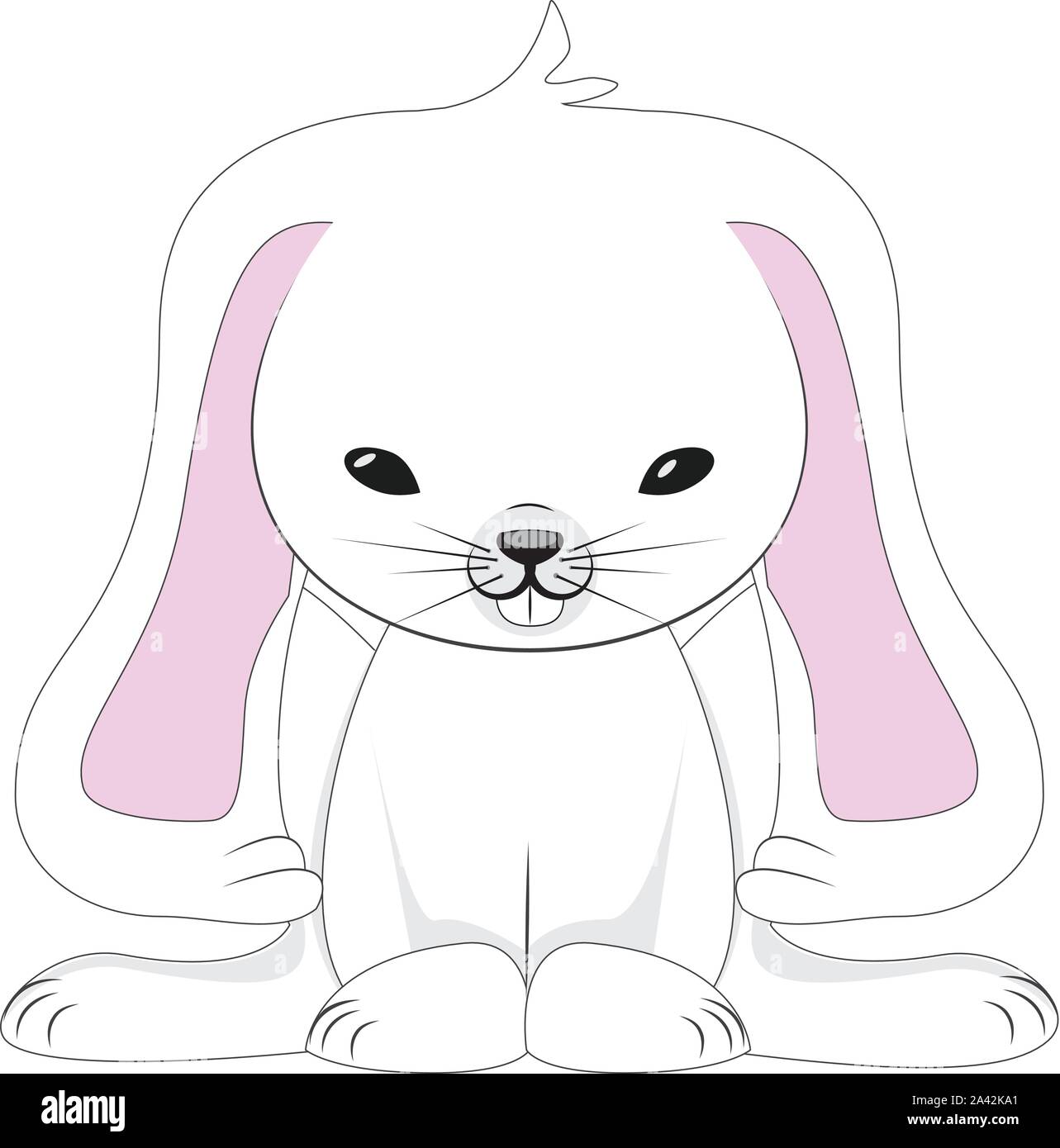 Stylized illustration of cute little white rabbit or bunny Stock Vector ...