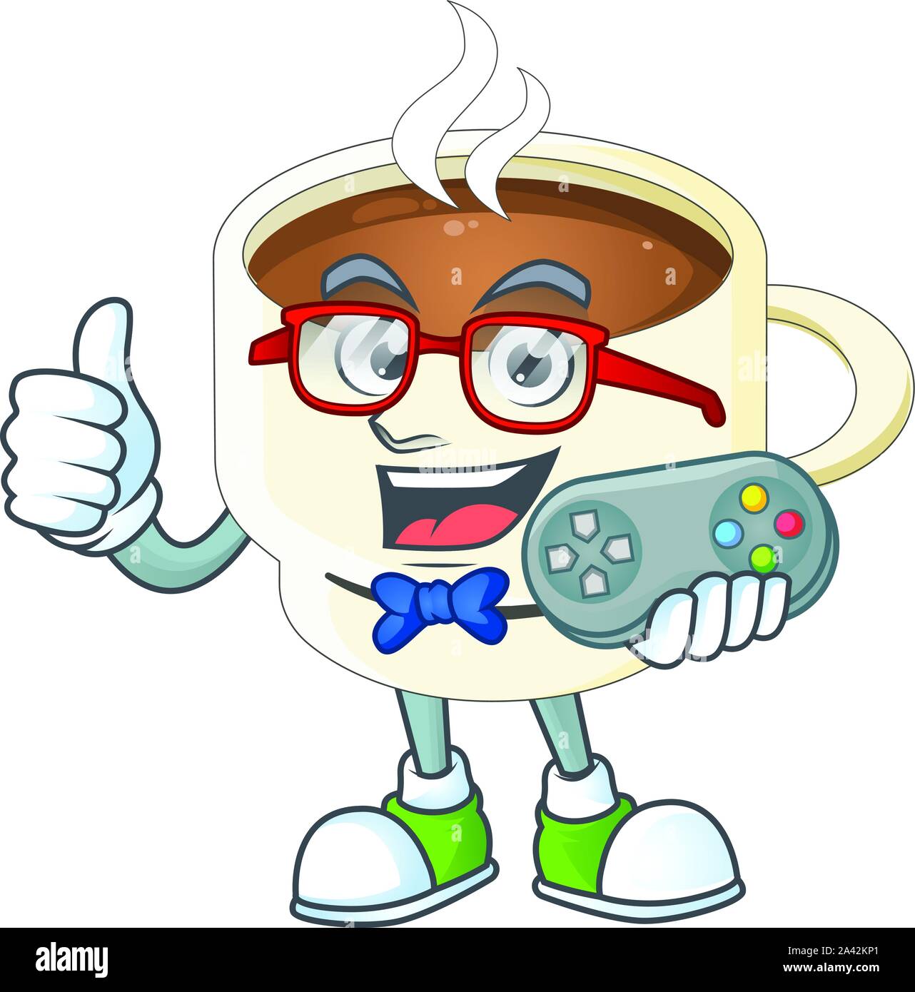 Gamer cup coffee the character with mascot Stock Vector Image & Art - Alamy