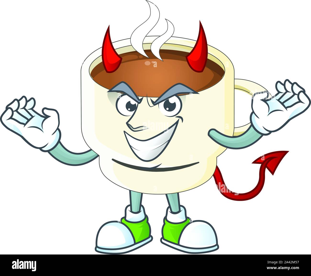 Devil cup coffee the character with mascot Stock Vector Image & Art - Alamy