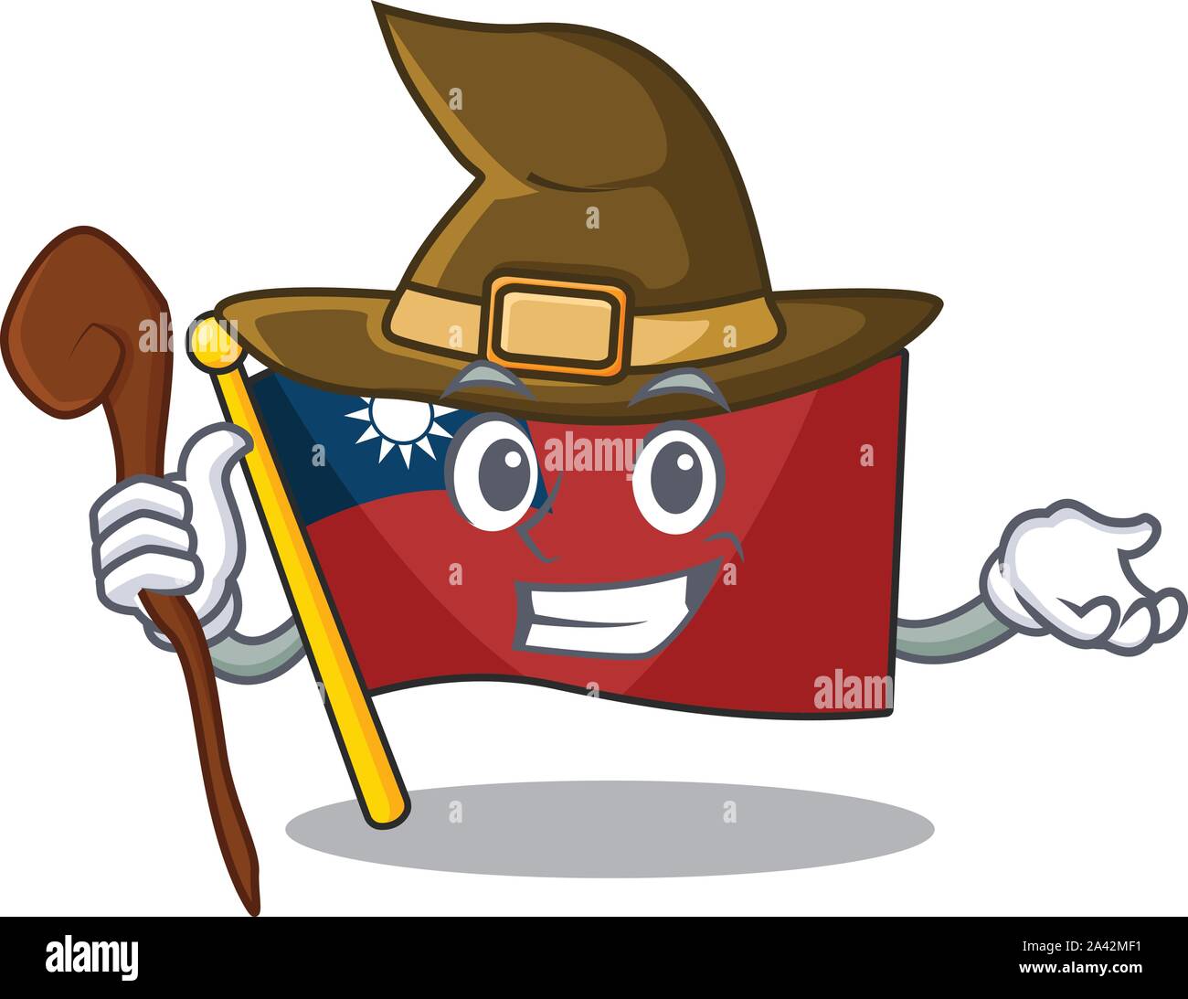 Witch flag taiwan mascot isolated the cartoon Stock Vector Image & Art ...