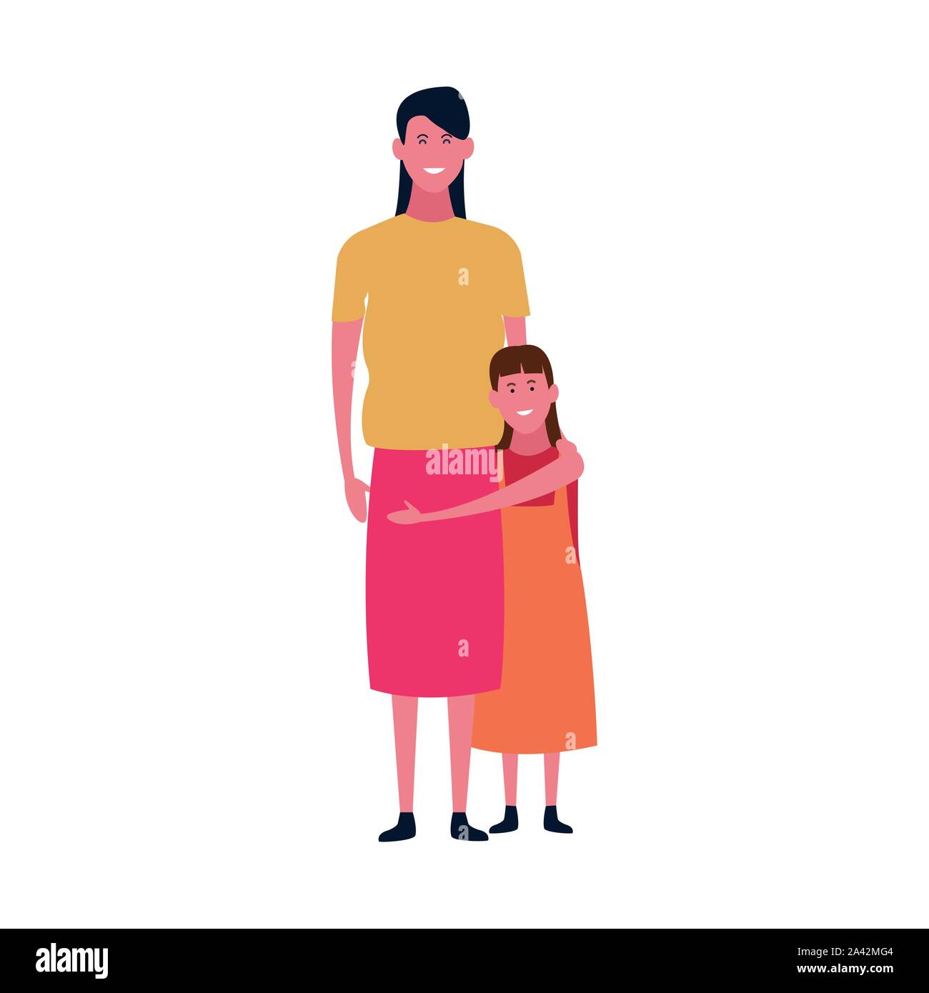 cute mother and daughter icon, flat design Stock Vector Image & Art - Alamy