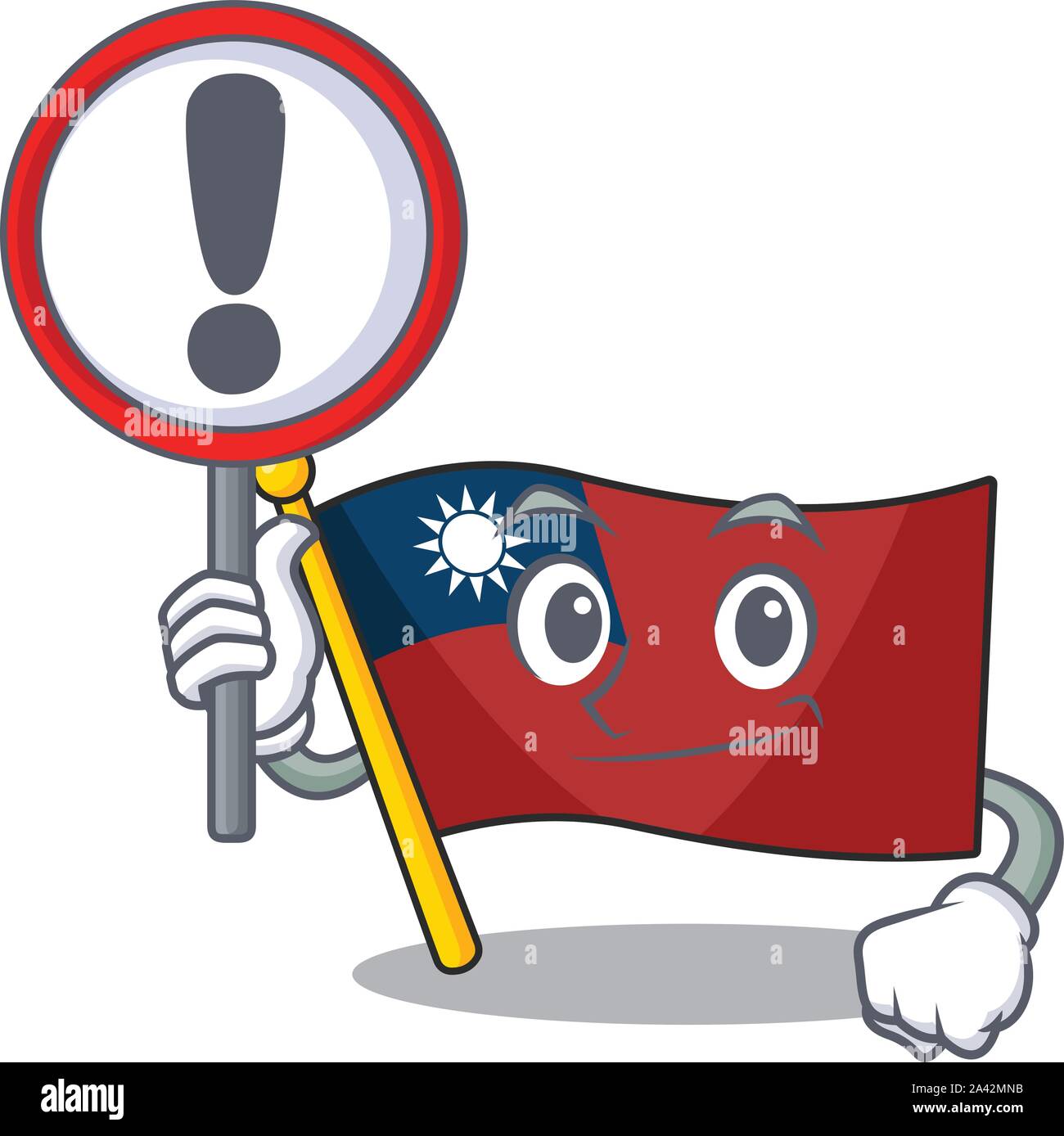 With sign flag taiwan character shape with mascot Stock Vector Image ...