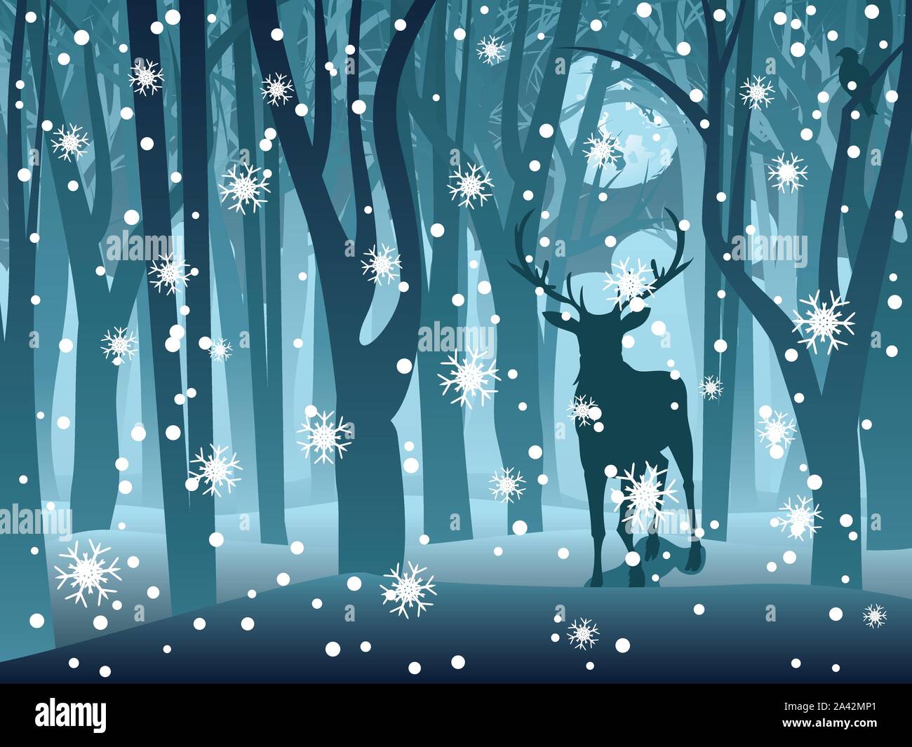 Winter time on mountain Stock Vector Images - Alamy